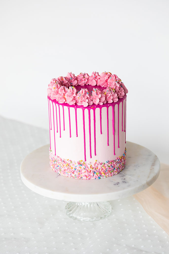 Pink Drip Fancy Cake - Buttermilk Patisserie
